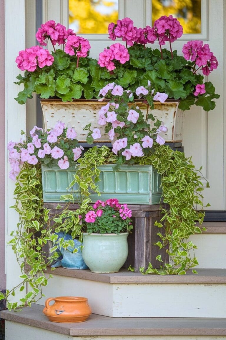 34 Colorful Spring Container Garden Ideas To Brighten Your Front Porch